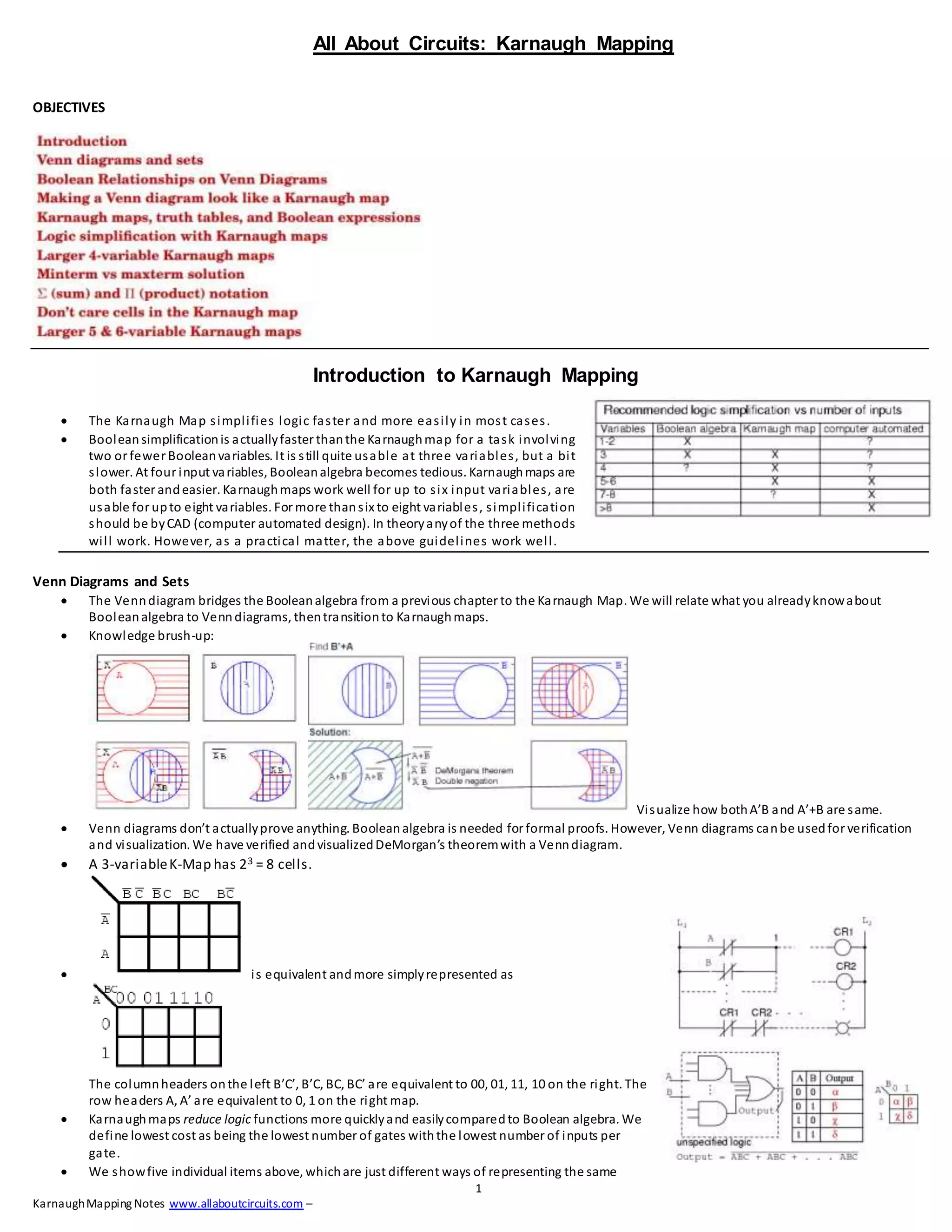 Karnaugh mapping allaboutcircuits | PDF