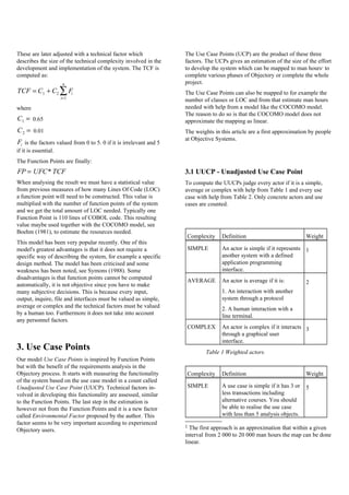 Karner resource estimation for objectory projects | DOC