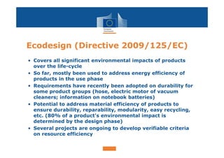 EU Policy on ecodesign in the circular economy | PDF