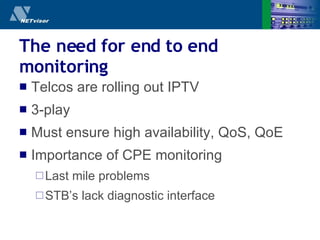 IPTV Set-top box monitoring | PPT | Computer Networking | Computing