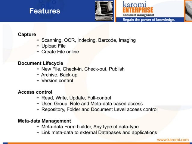 Karomi Dms And Workflow | PPT