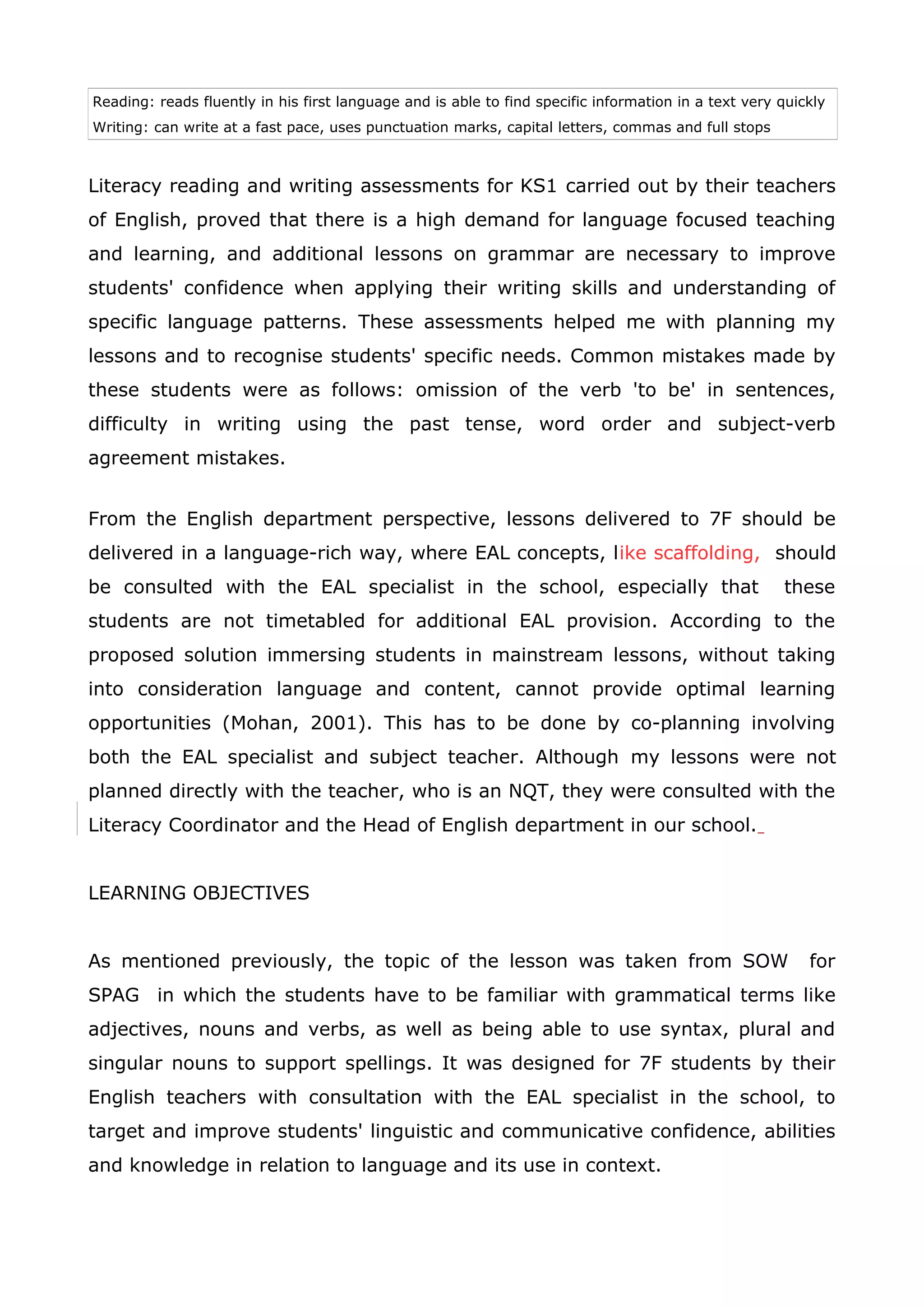 Lesson analysis | PDF