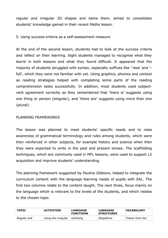 Lesson analysis | PDF