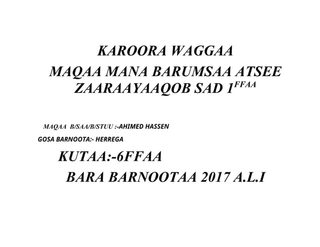 karoora Waggaa barnoota herregaa kutaa 6.docx