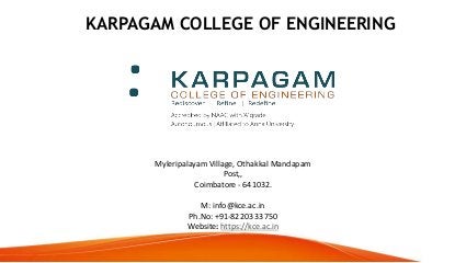 Best Engineering college in Tamilnadu - Karpagam College of Engineering ...