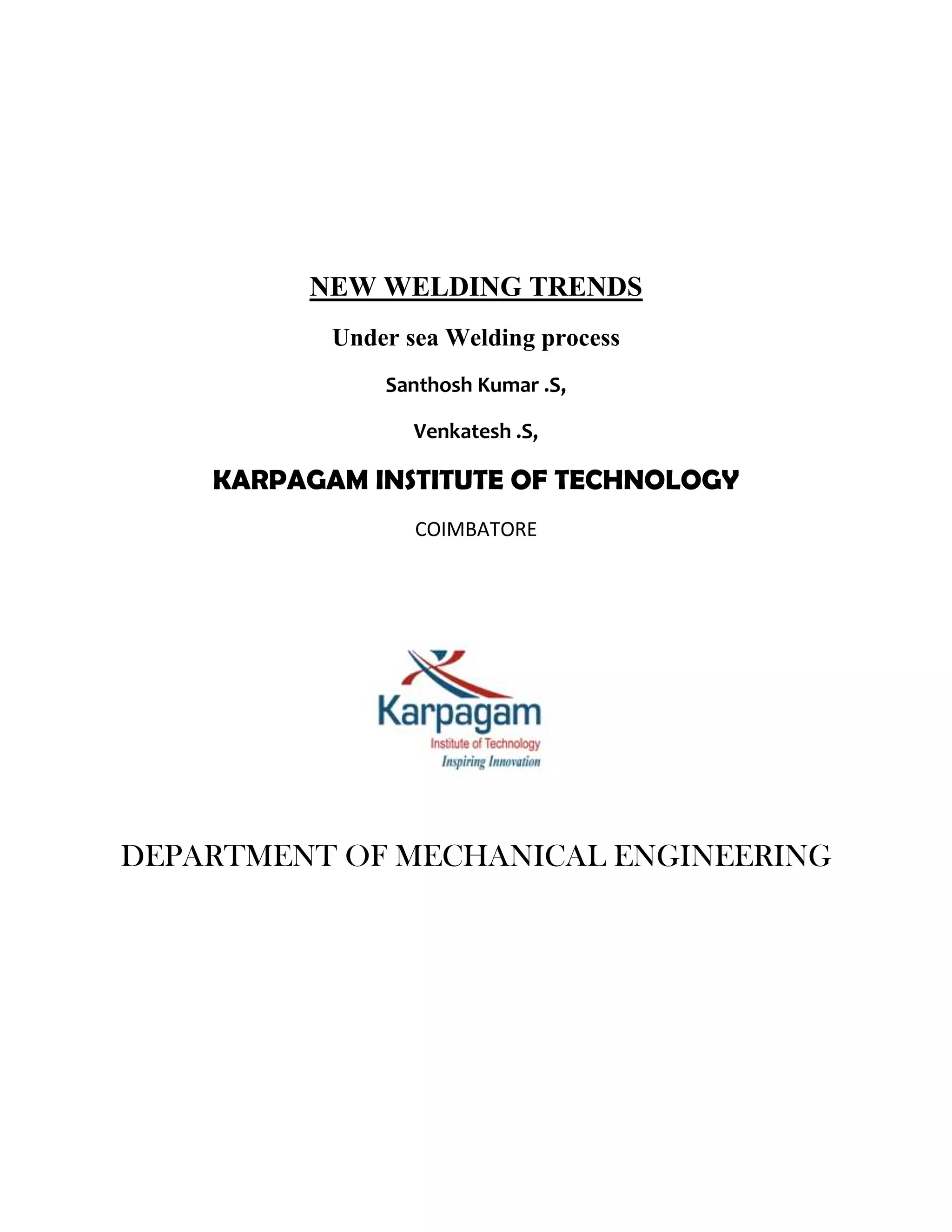 welding New trends | DOCX