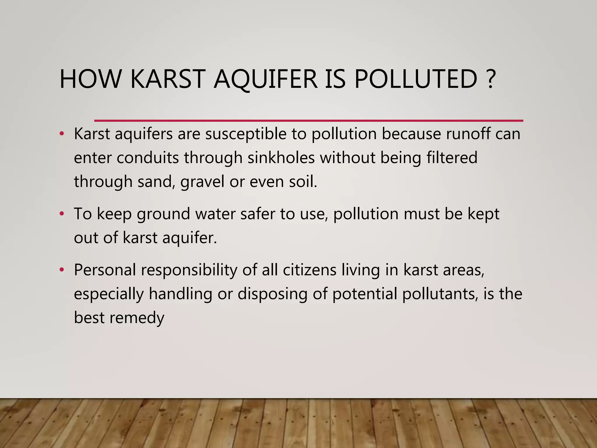 Karst aquifers | PPTX