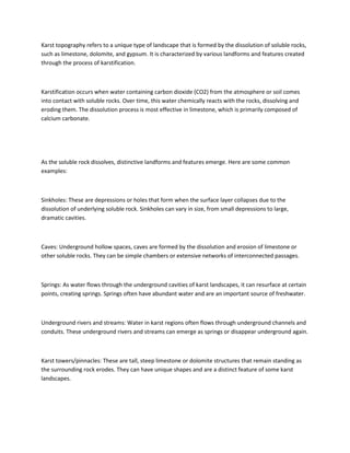 What is Karst topography? | PDF