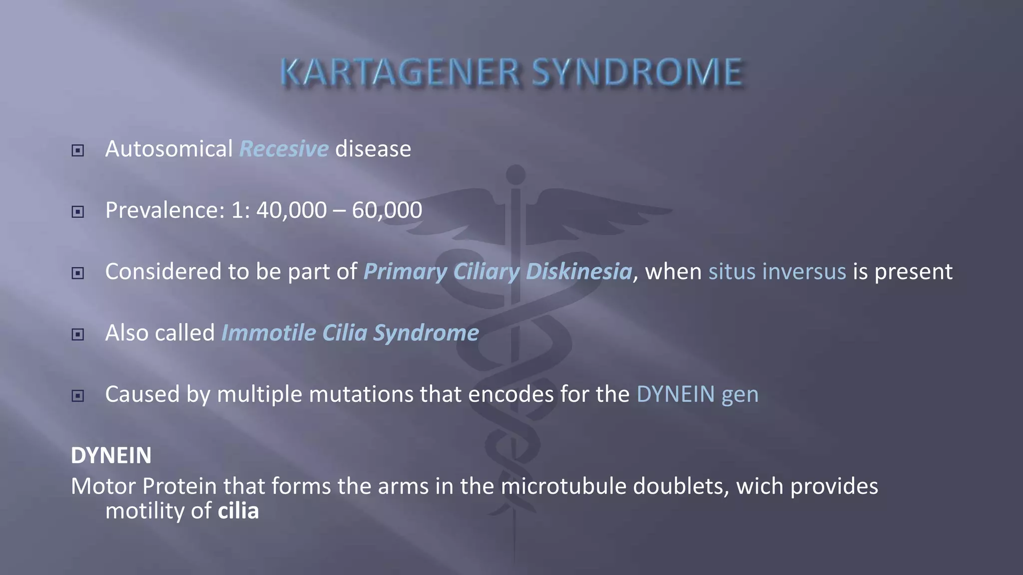 Kartagener Syndrome ( USMLE Step 1) | PPTX