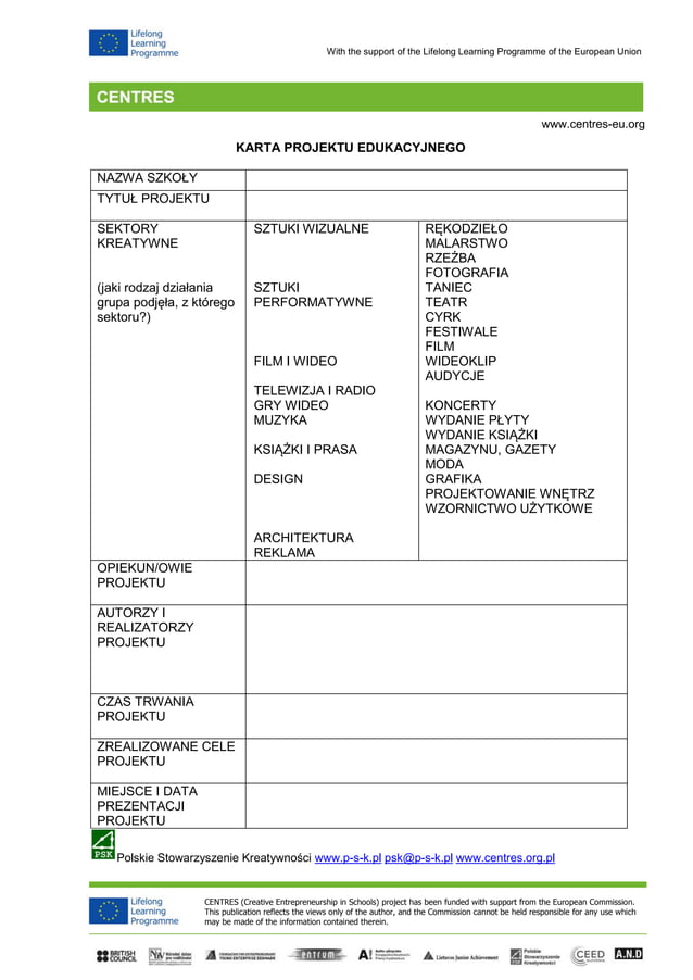 Karta projektu edukacyjnego | PDF