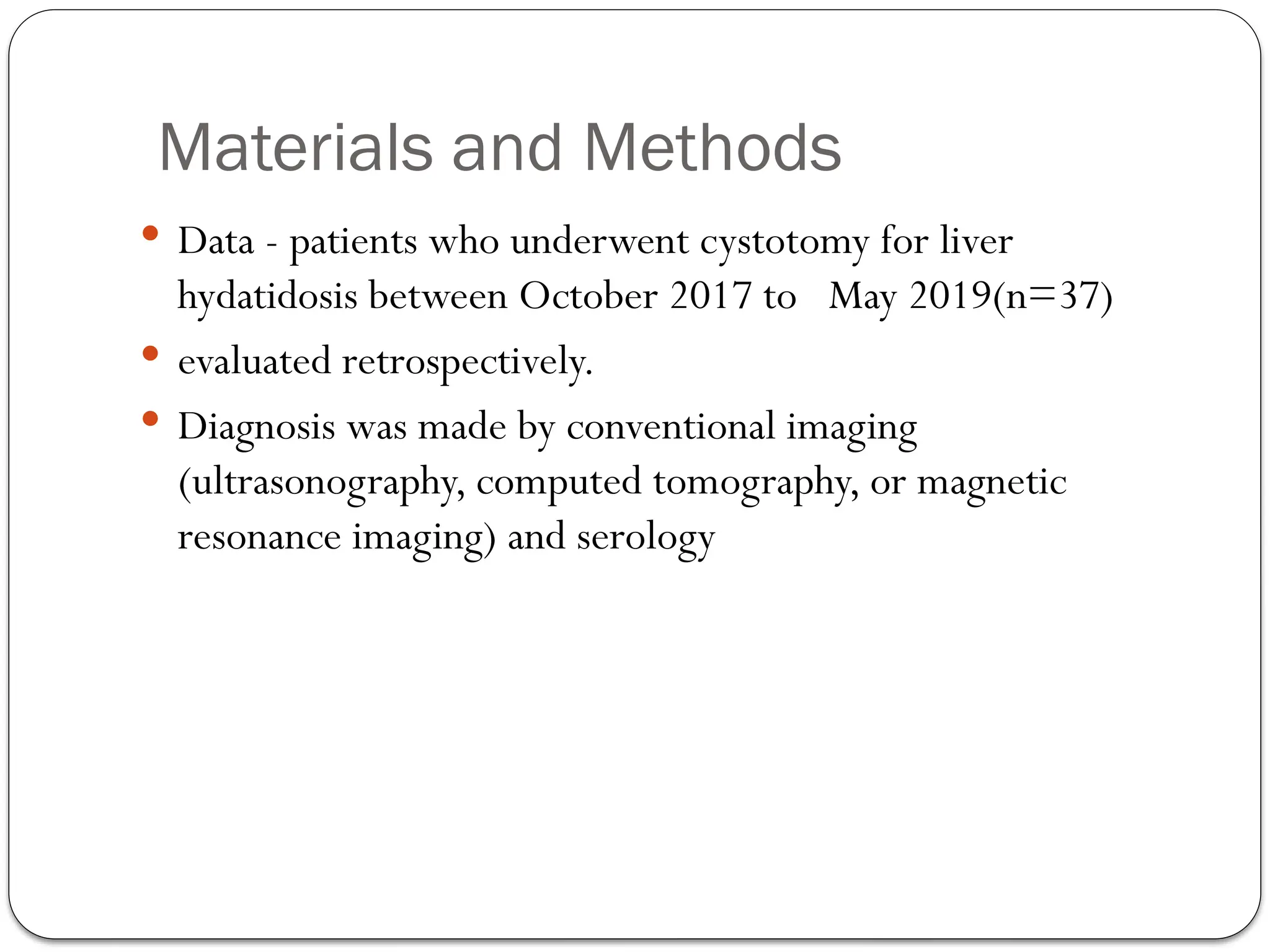 Laparoscopic versus open cystotomy In treatment of liver hydatidosis | PPTX