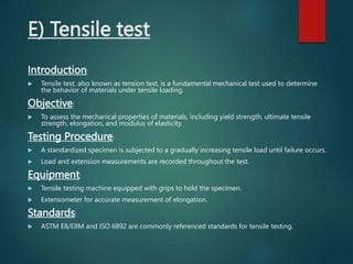 determining the braze joint and other mechanical tests | PPTX