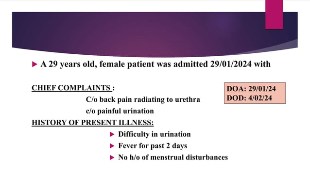 Case presentation On Urinary tract infection | PPTX