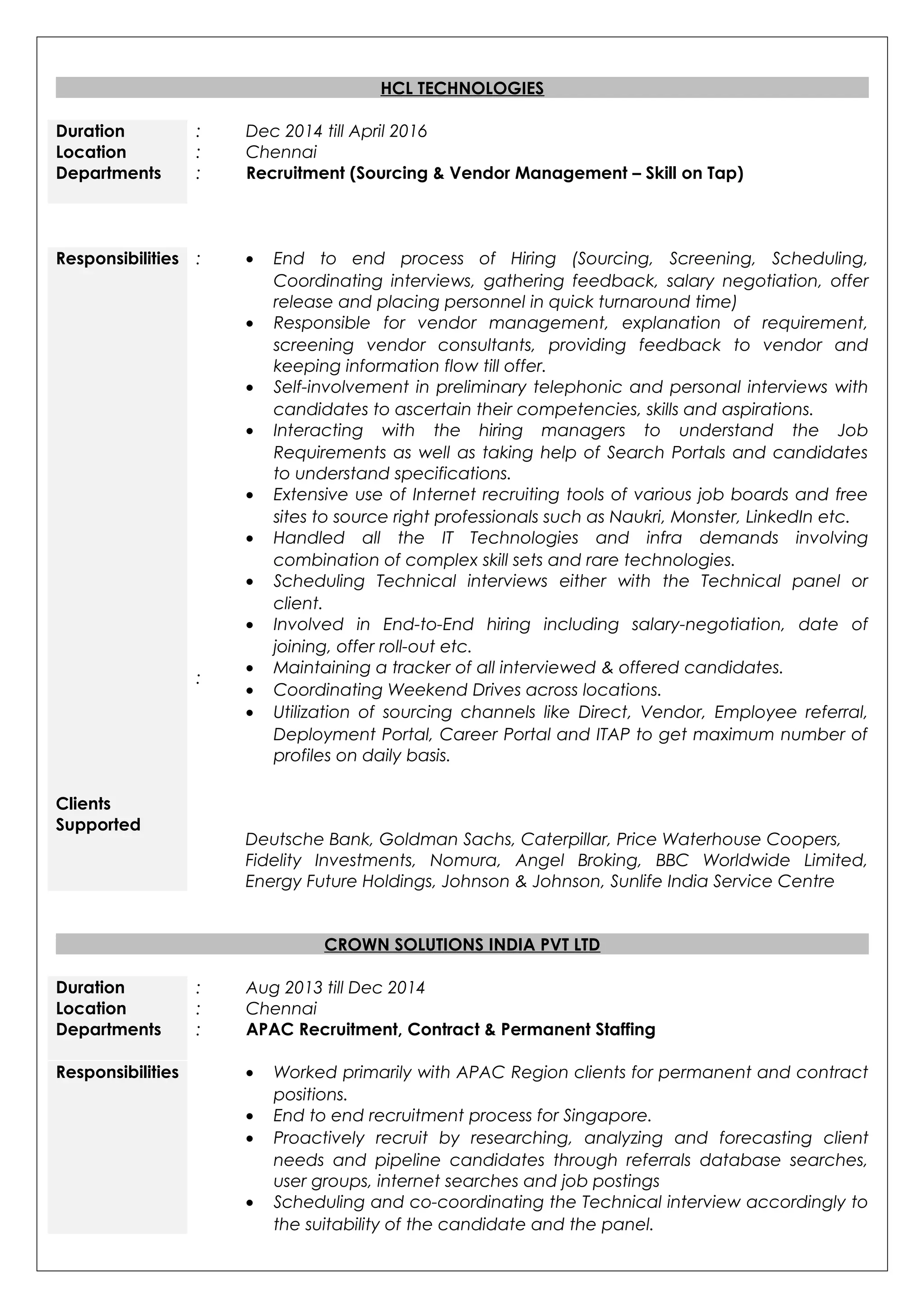 Resume Karthiga Thamizhvanan HR 5.7 years | DOC