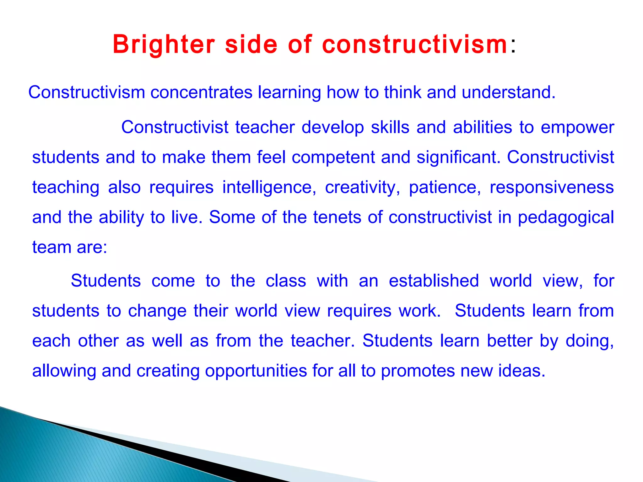 CONSTRUCTIVISM IN TEACHING - PPT | PPT