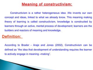 CONSTRUCTIVISM IN TEACHING - PPT | PPT