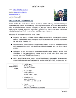 Karthik Krishna Professional Resume - 2025 | PDF