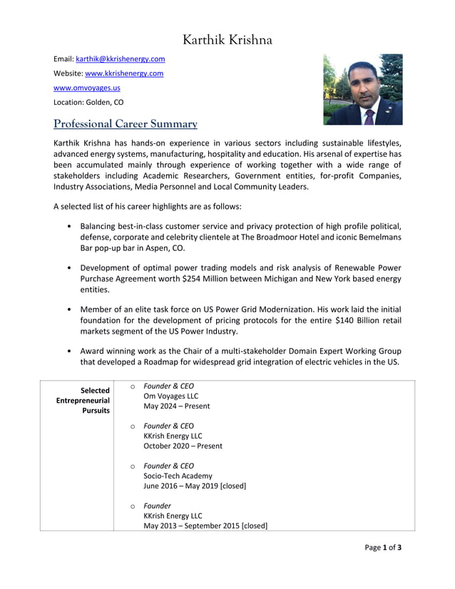 Karthik Krishna Professional Resume - 2025 | PDF