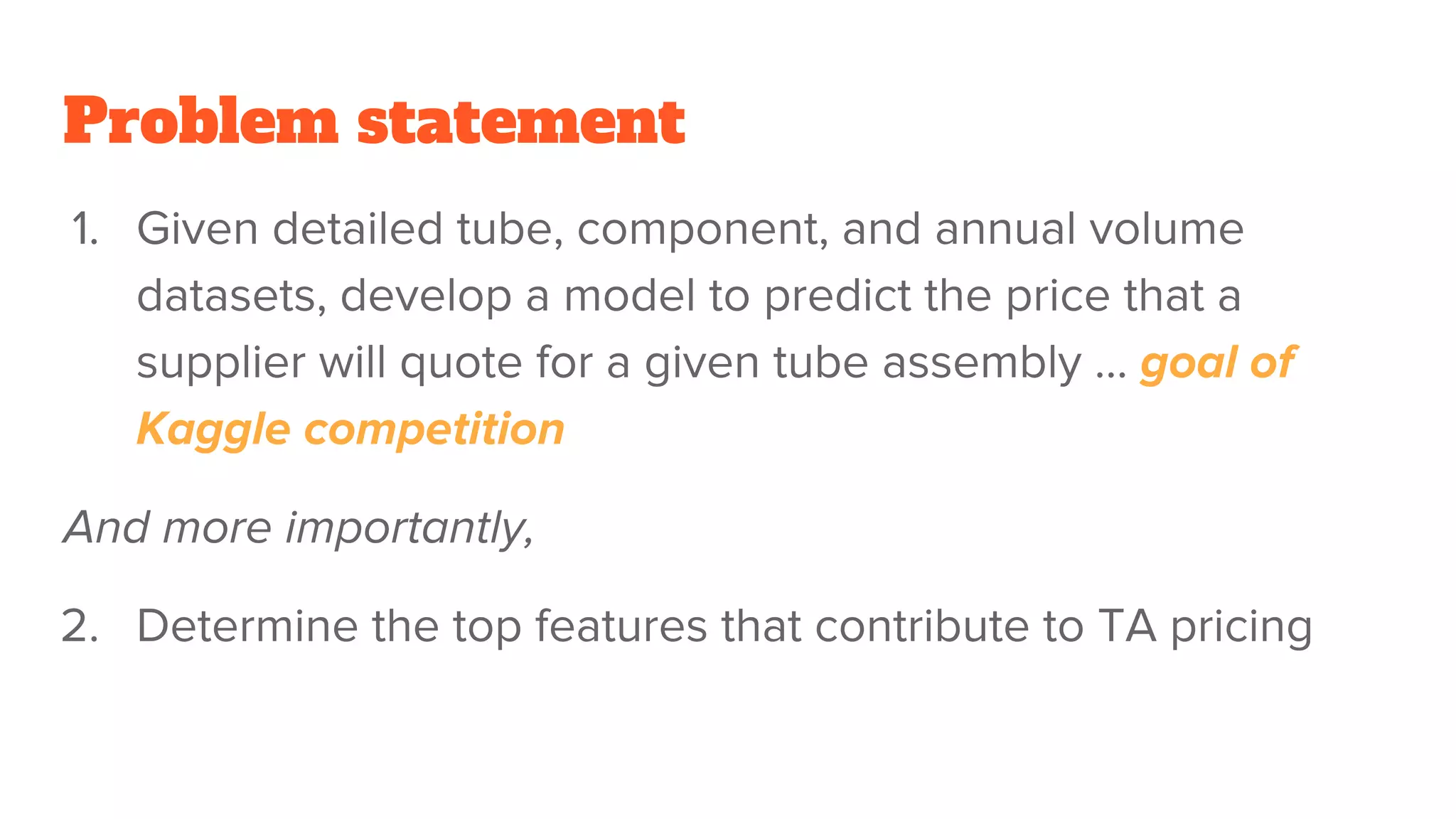 Kaggle Caterpillar tube assembly pricing | PDF