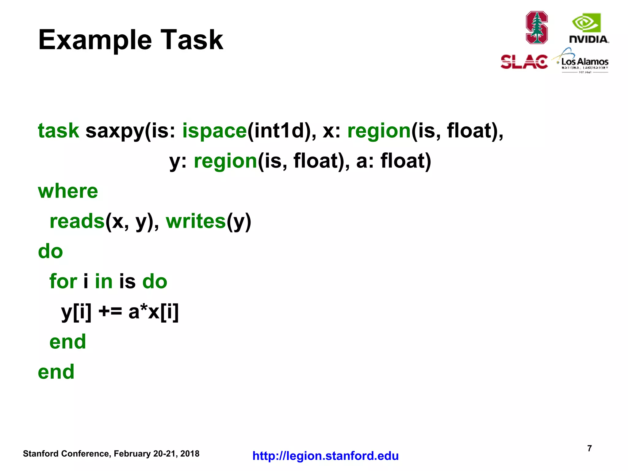 Advances in the Legion Programming Model | PPTX