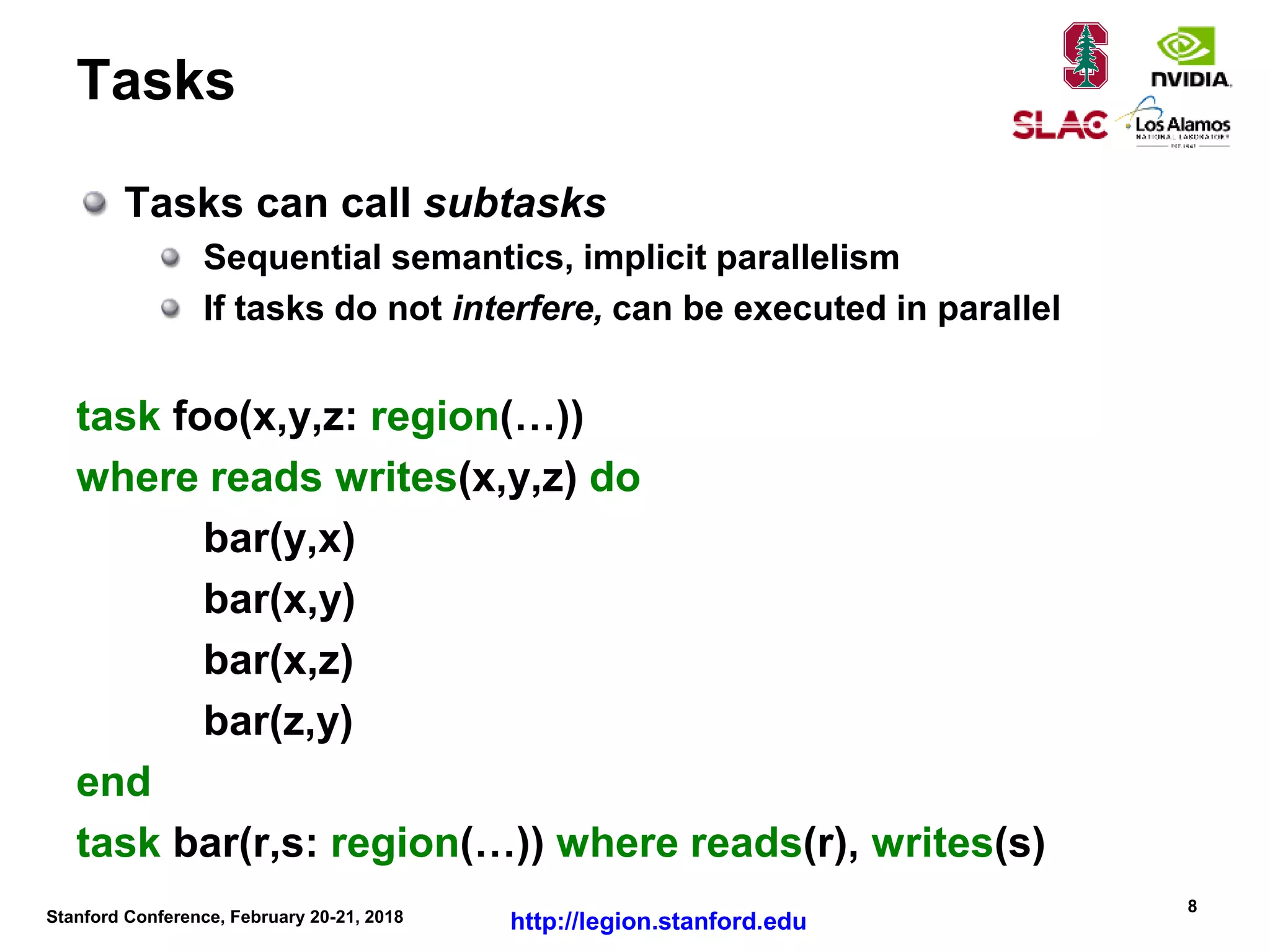 Advances in the Legion Programming Model | PPTX