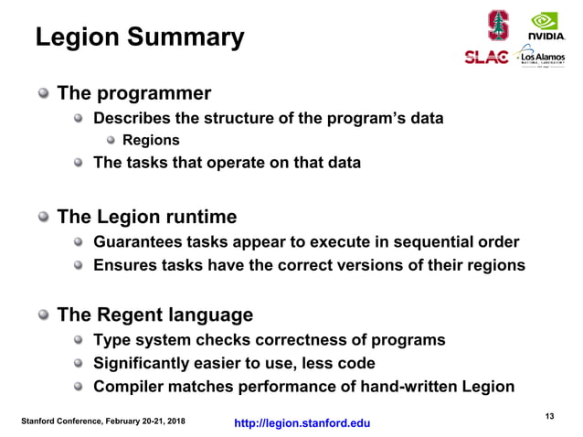 Advances in the Legion Programming Model | PPTX