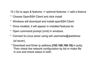 Network configuration and installation of ssh.pptx