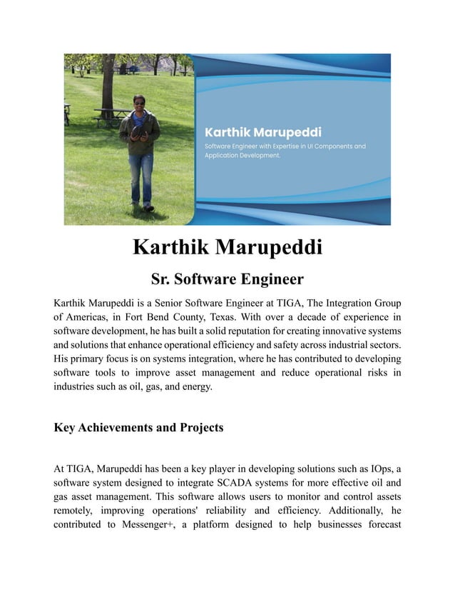 Karthik Marupeddi | Senior Software Engineer: Biography.pdf