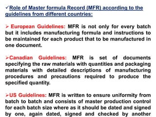 master formula records | PPTX