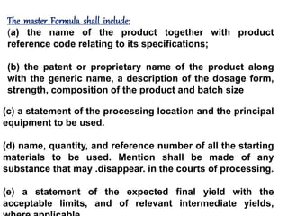 master formula records | PPTX