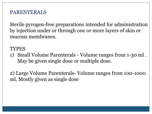 small volume parentrals | PPTX