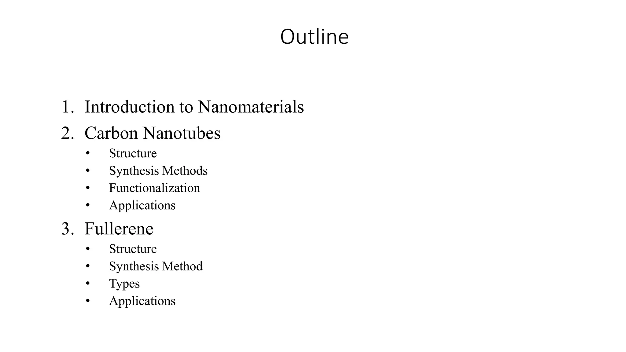 Structure, Synthesis and Functionalization of CNTs & fullerene | PPTX