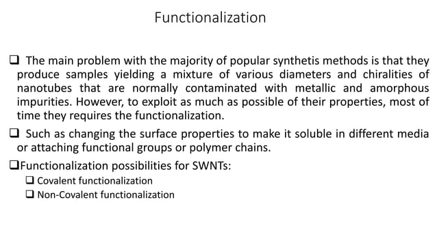 Structure, Synthesis and Functionalization of CNTs & fullerene | PPTX