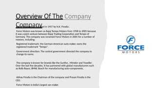 Force motors presentation very informative and knowledgeable | PPT