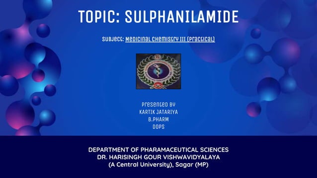 Principle Synthesis mechanism and identifiacation of sulphanilamide ...