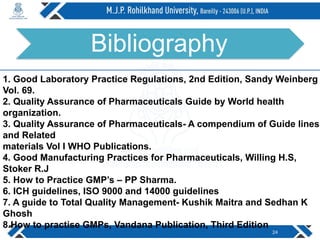 Good Laboratory Practices : General Provisions, Organization and ...