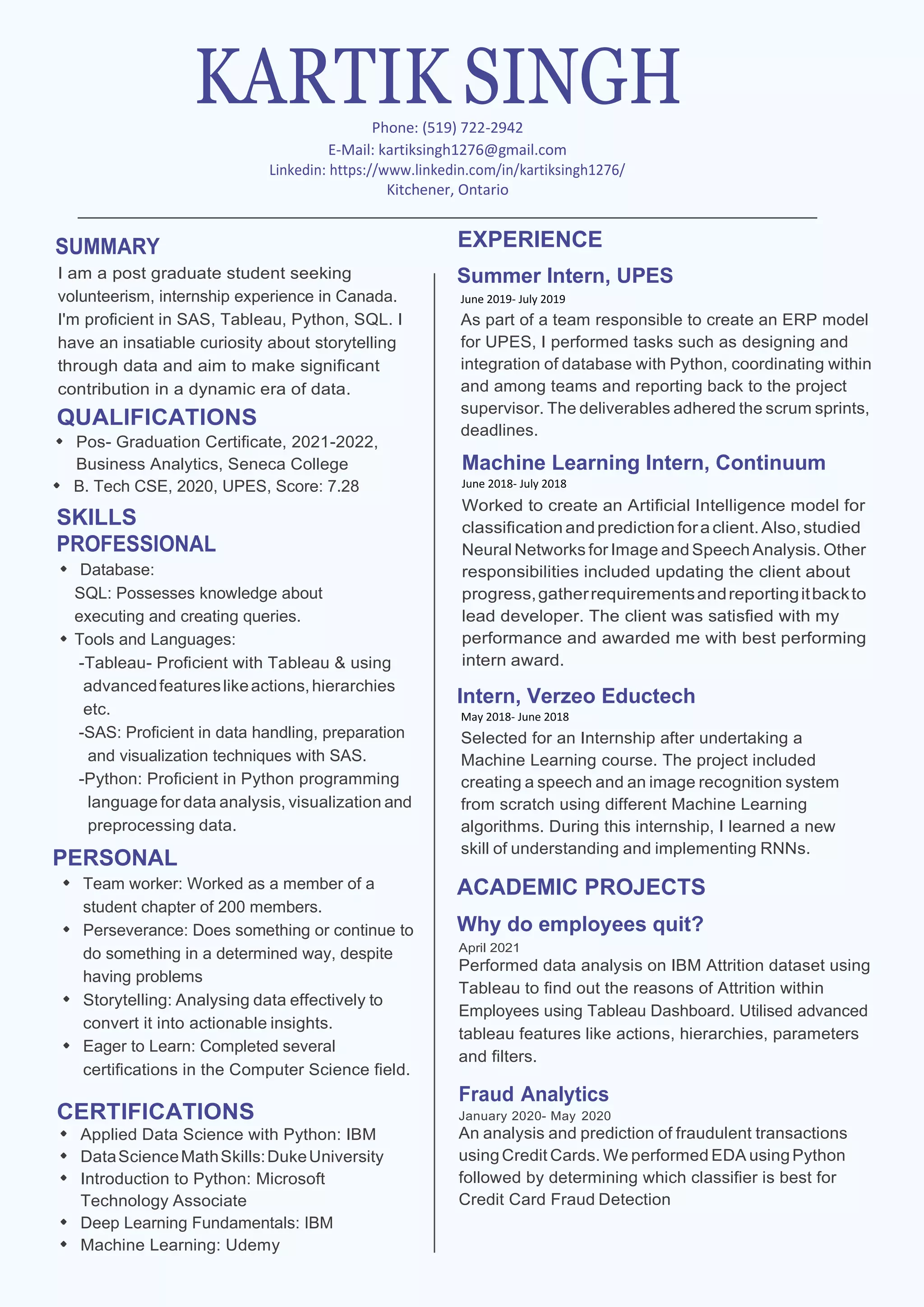 Kartik singh_Resume | PDF