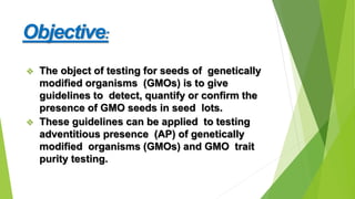 Testing Of GM Seed And trait purity | PPTX