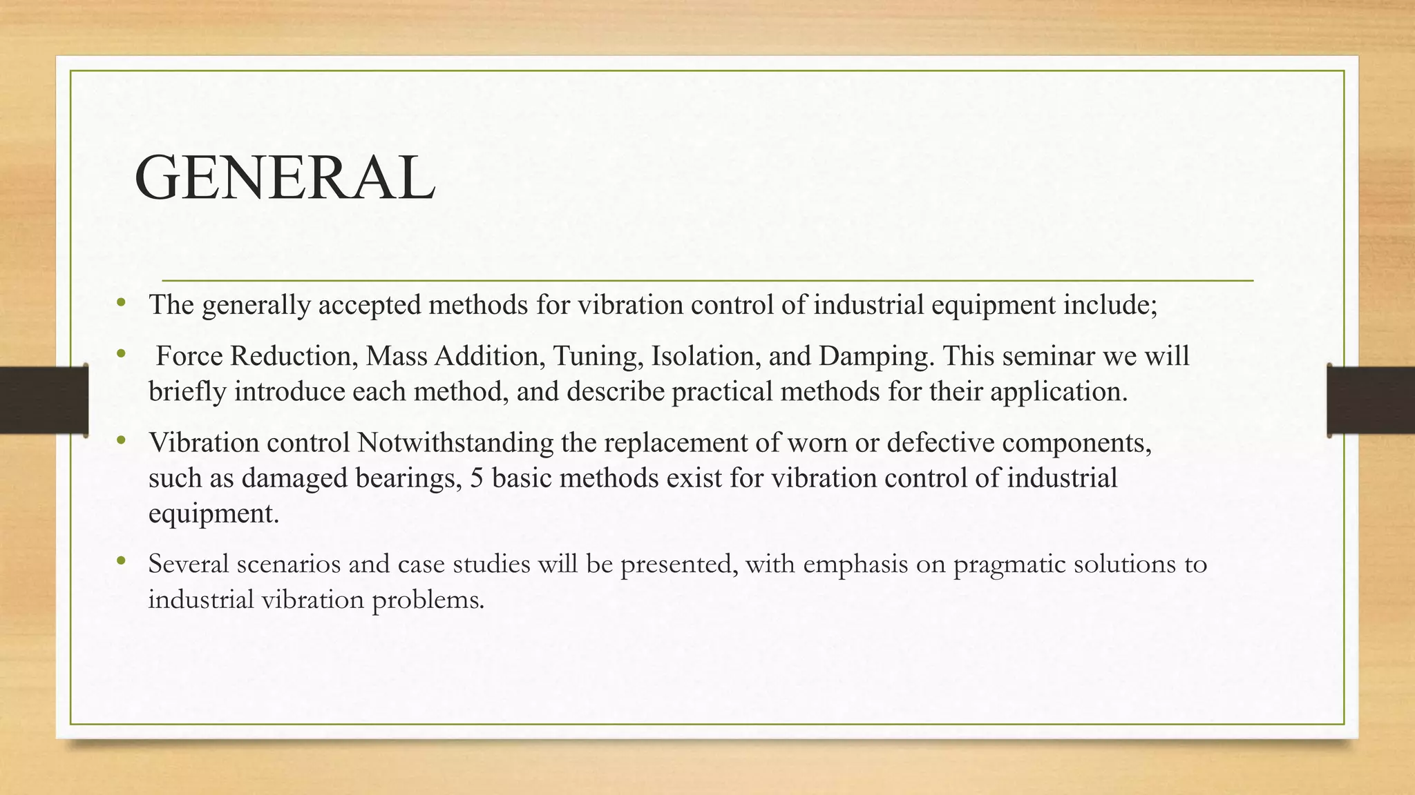 industrial vibration control method | PPTX