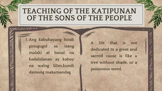 Kartilla ng Katipunan was about the thirteen lessons that serves as the ...