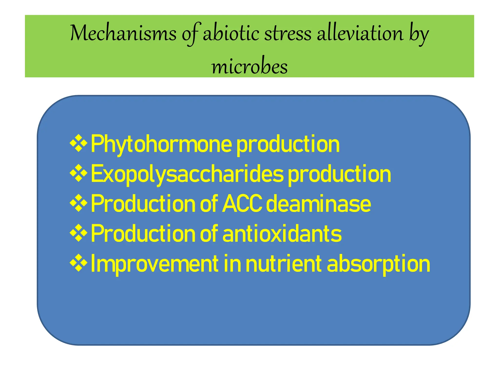 Microbes for abitoc stress management in agriculture | PPTX