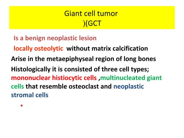 GCT of bone presentation by prof.Ahmad shaheen,M.D. prof.of orthopedic ...