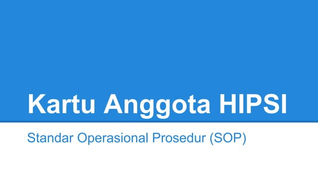 Kartu anggota hipsi | PPT
