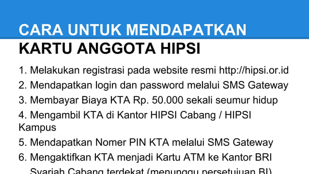 Kartu anggota hipsi | PPT