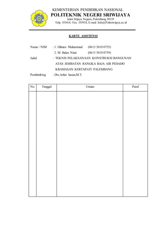 Kartu asistensi | PDF