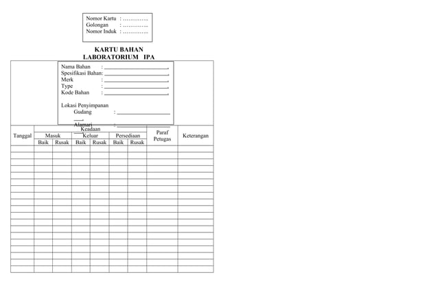 Kartu barang lab | DOC