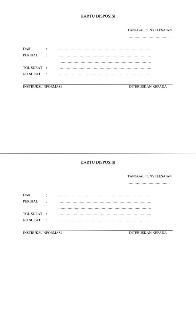 Kartu disposisi | PDF