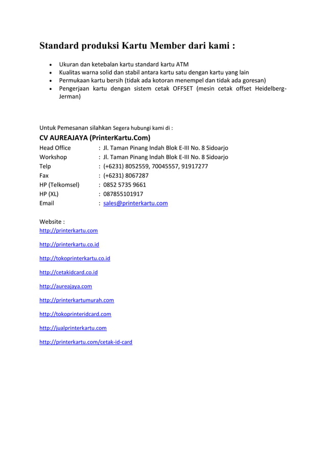 Kartu member | PDF