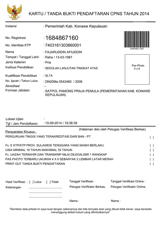 Kartu registrasi | PDF