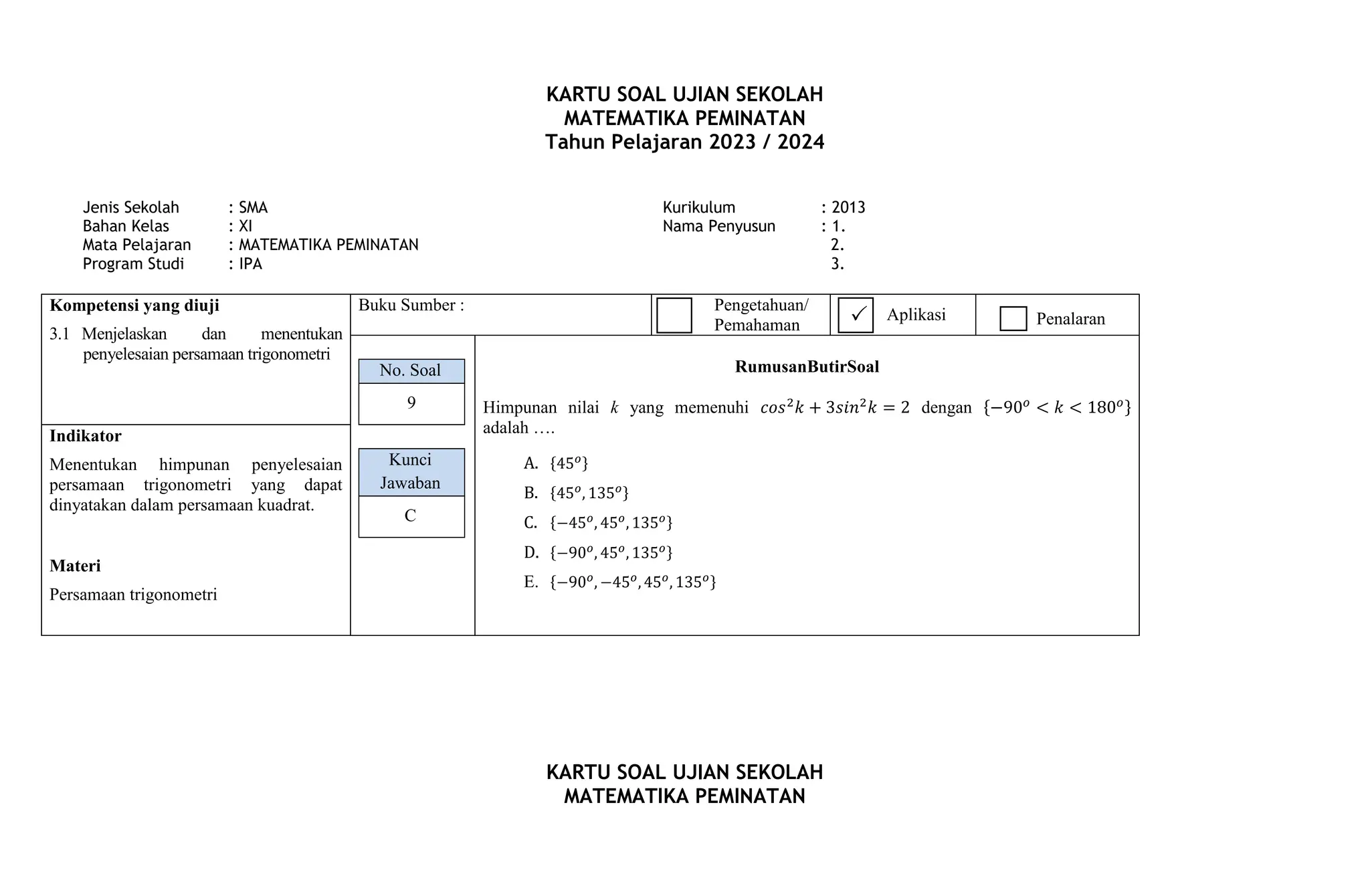 KARTU SOAL MATEMATIKA PEMINATAN KELAS XI MIPA.docx